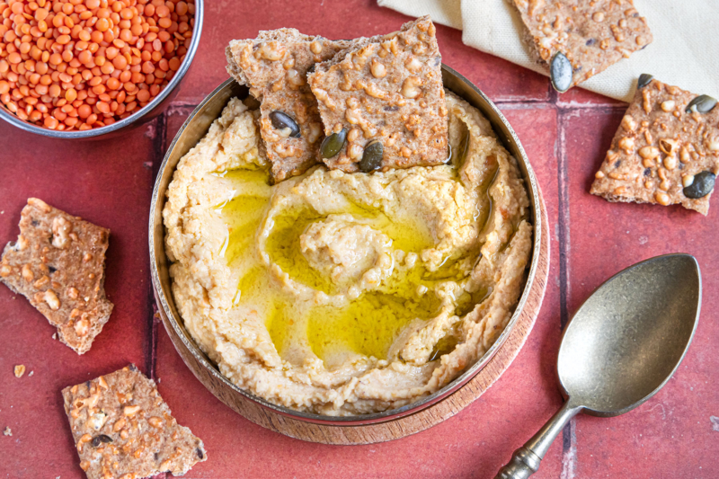 Linsen-Hummus aus roten Linsen | Rezept