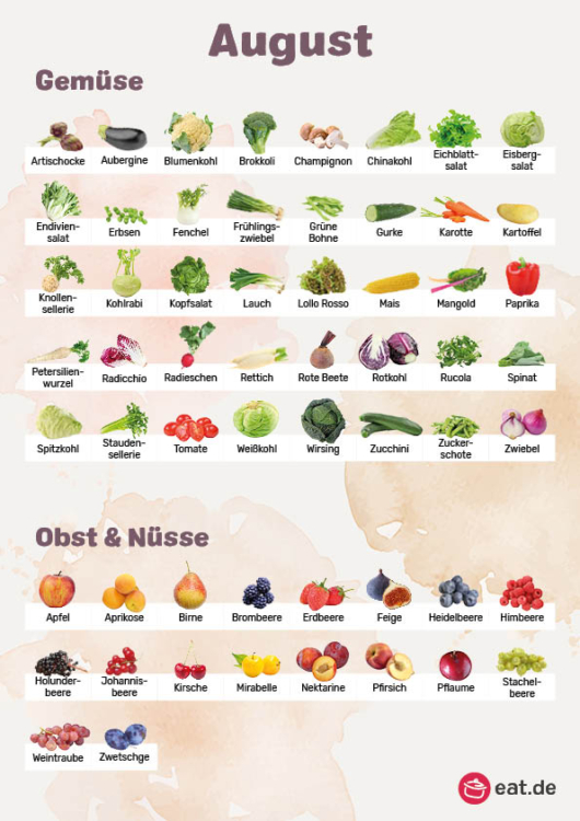 Saisonkalender August für Obst, Gemüse und Nüsse - eat.de