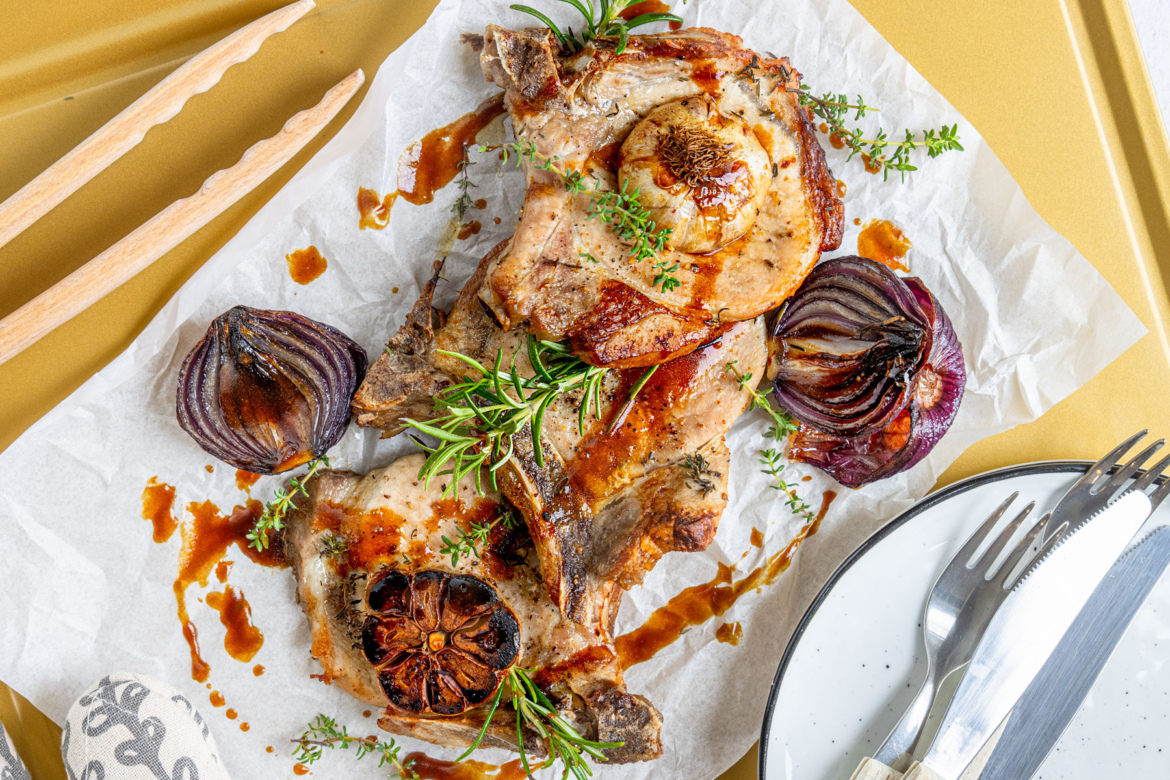 Kotelett im Backofen: knusprig & saftig