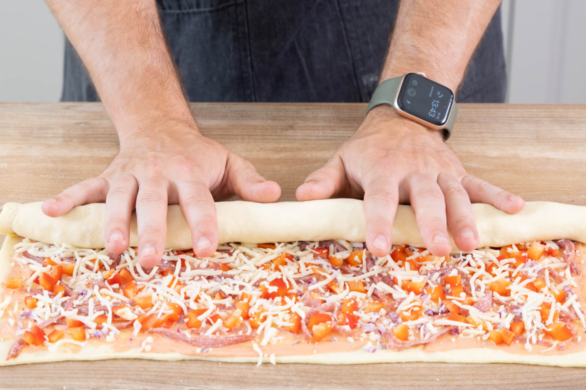 Pizzaschnecken mit Fertigteig