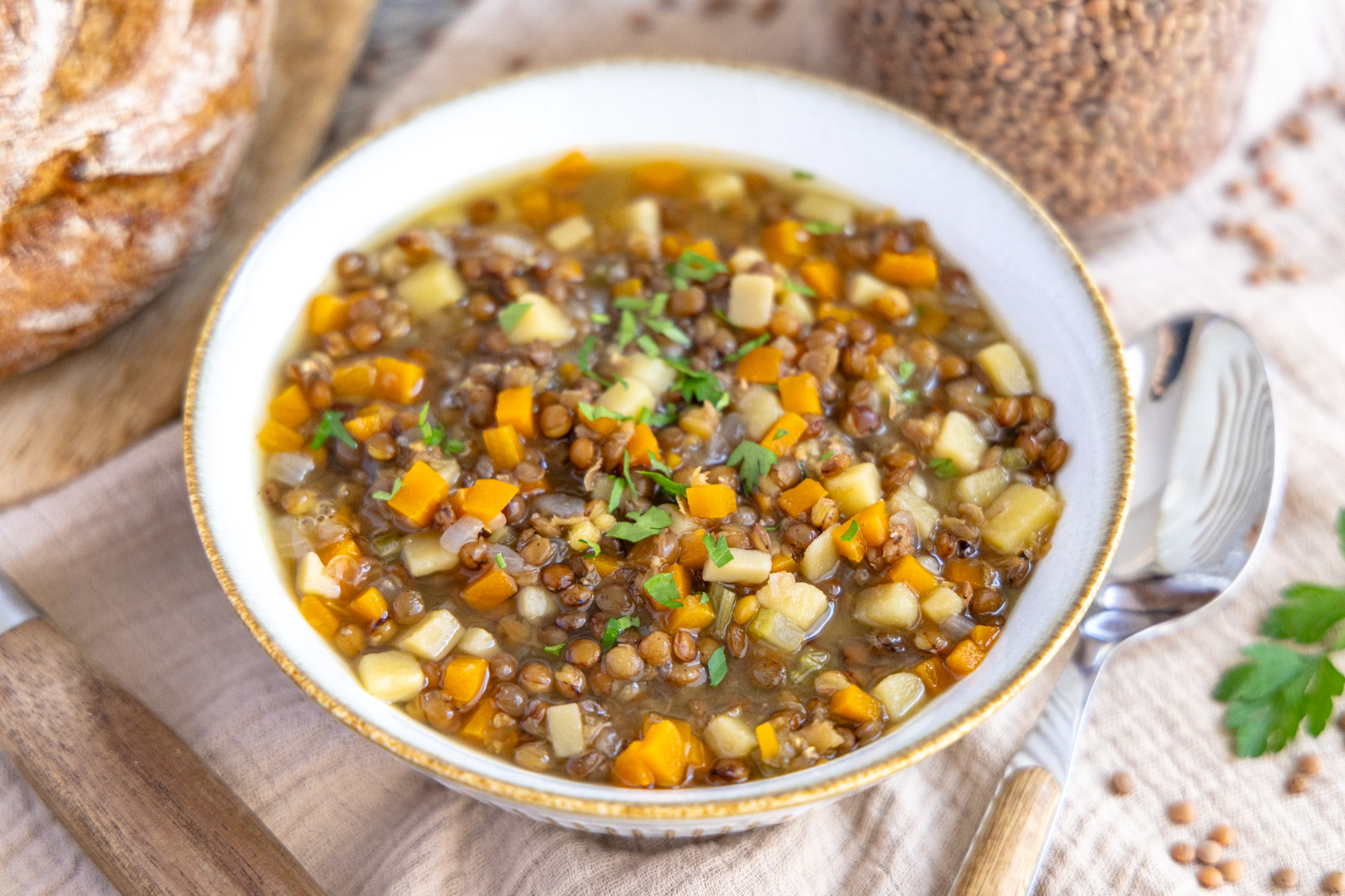 Vegetarische Linsensuppe: einfach & lecker | Rezept