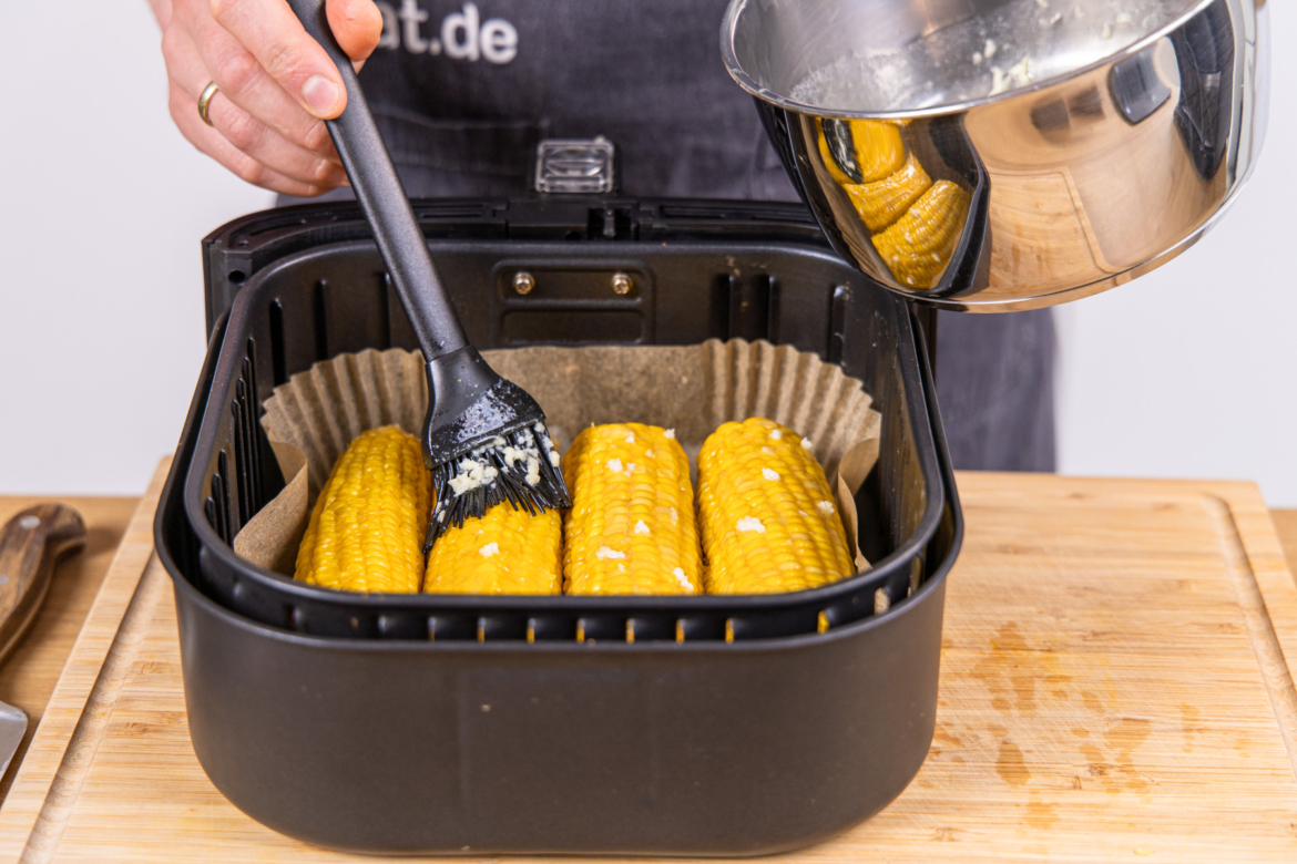 Maiskolben aus der Heißluftfritteuse