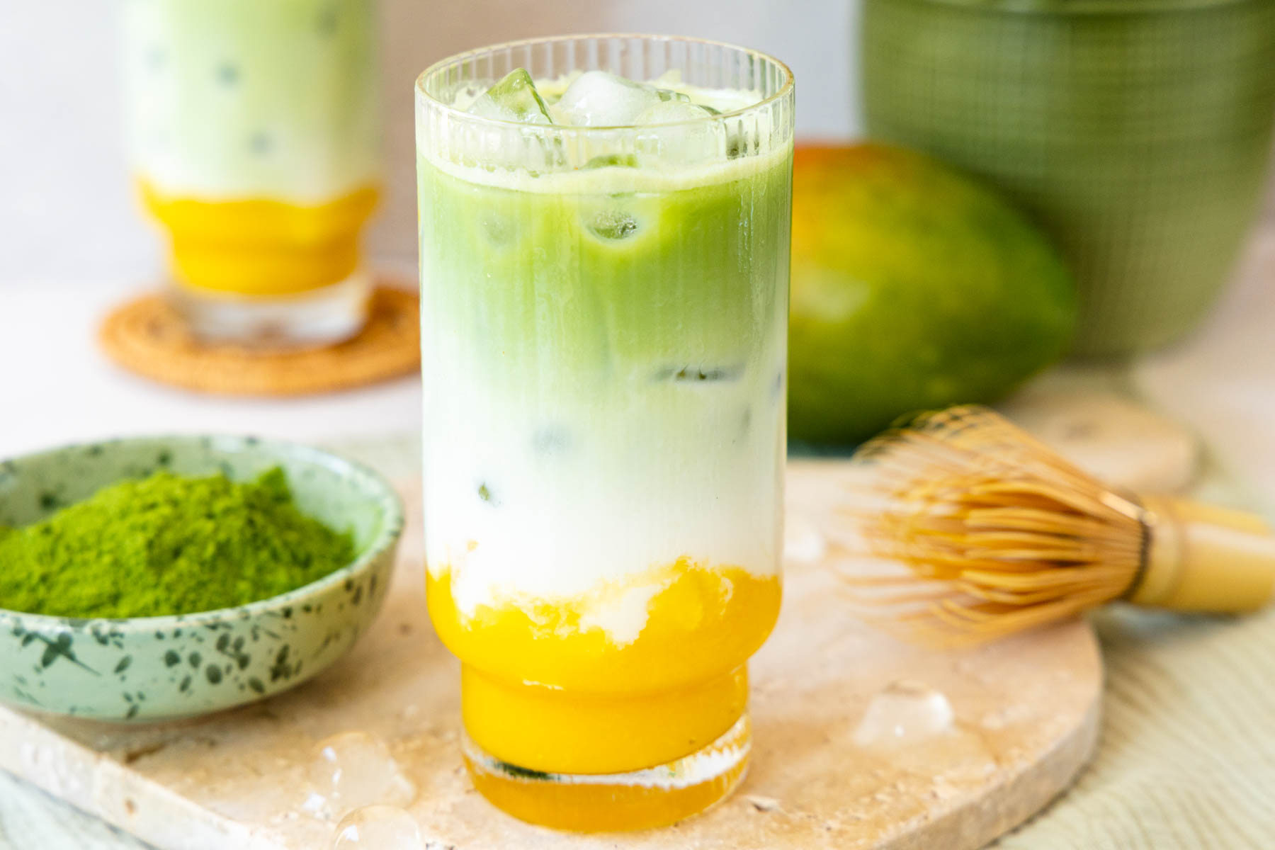Iced Mango Matcha Latte