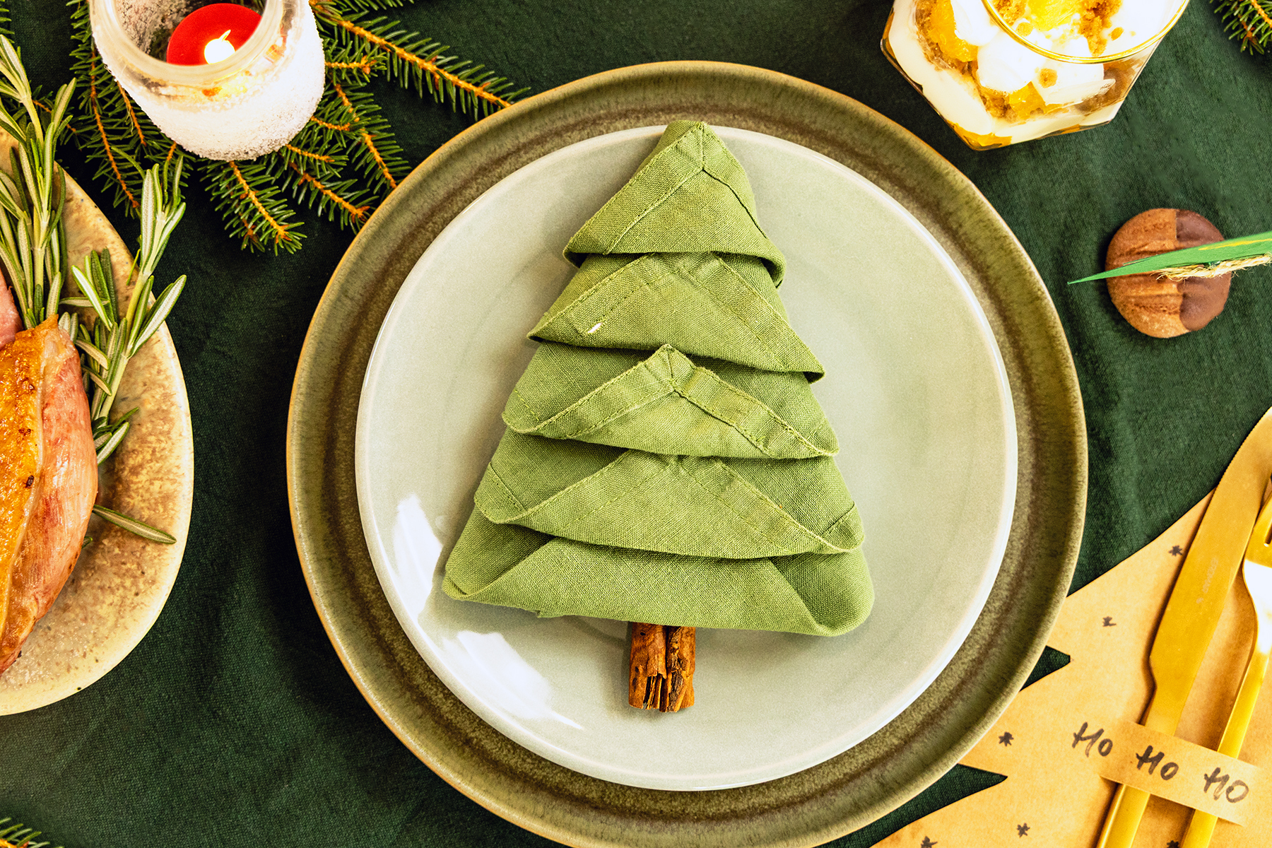 Serviette Falten Tannenbaum Stehend