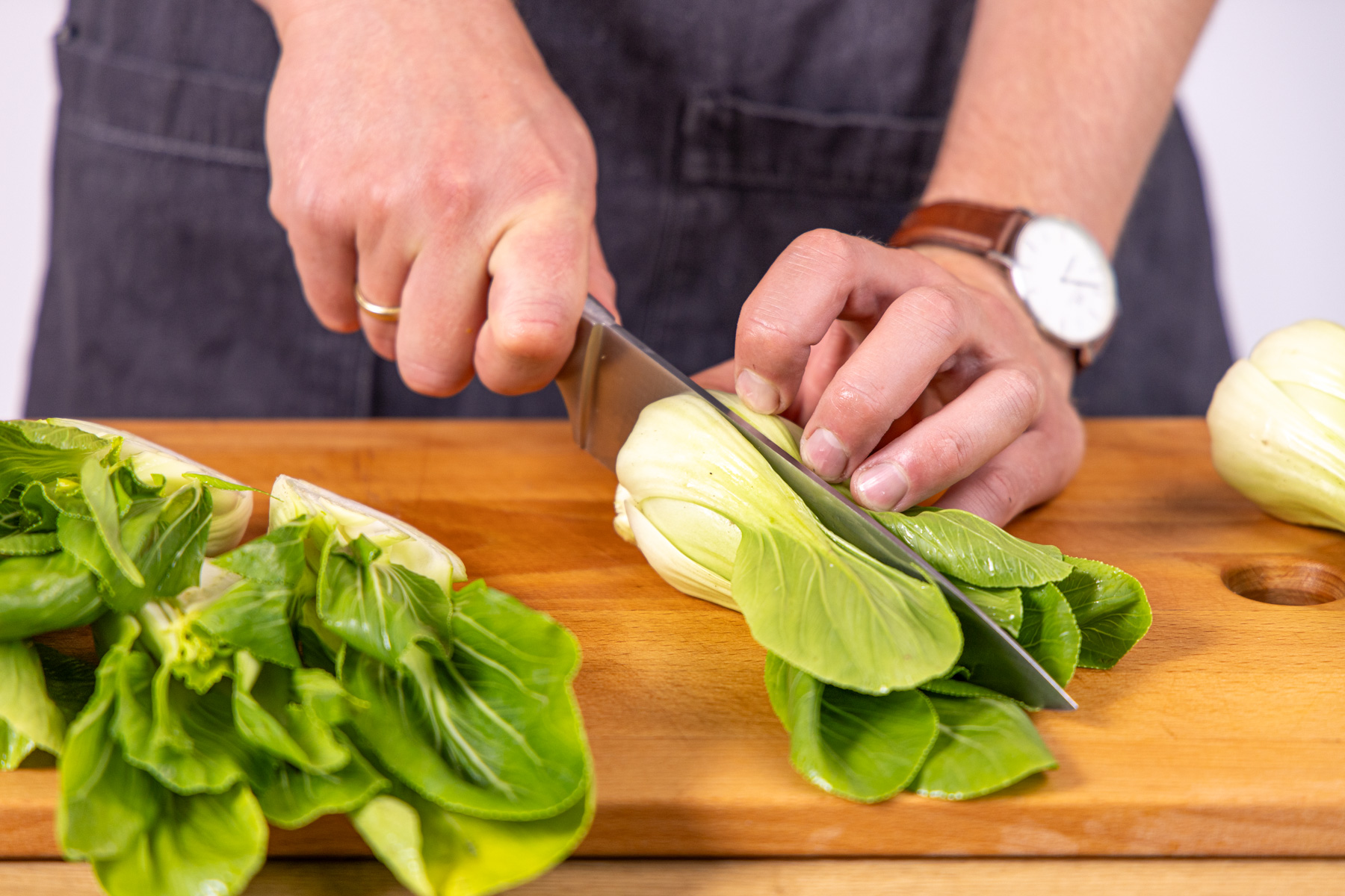 Pak Choi mit Marinade grillen